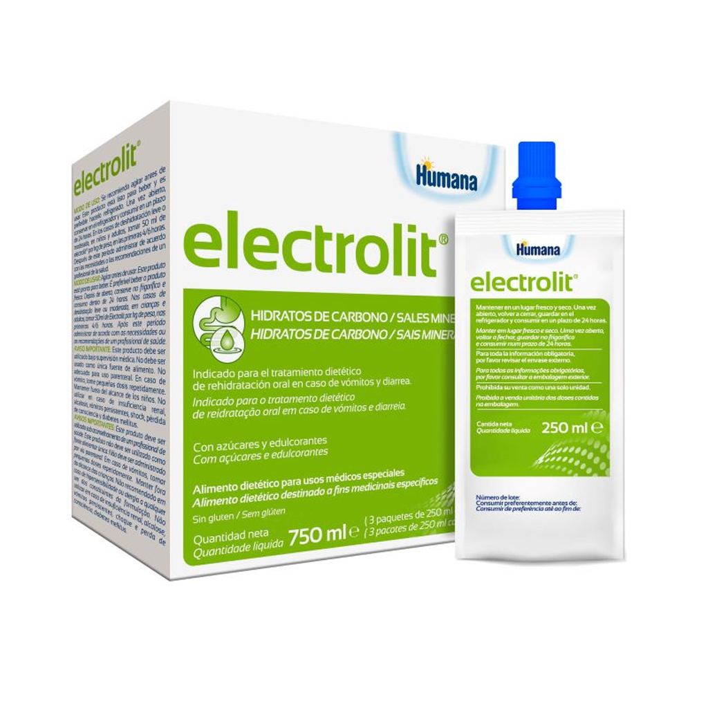 Humana Electrolit soluçao reidratacao oral 250 ml x 3 | Farmácia do Altinho